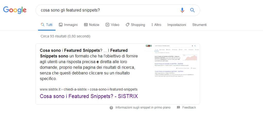 Featured Snippets: la guida rapida - Web Net 3.0